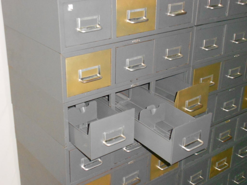 Card Cabinet With Sliding Drawers By Cole Steel at 1stDibs
