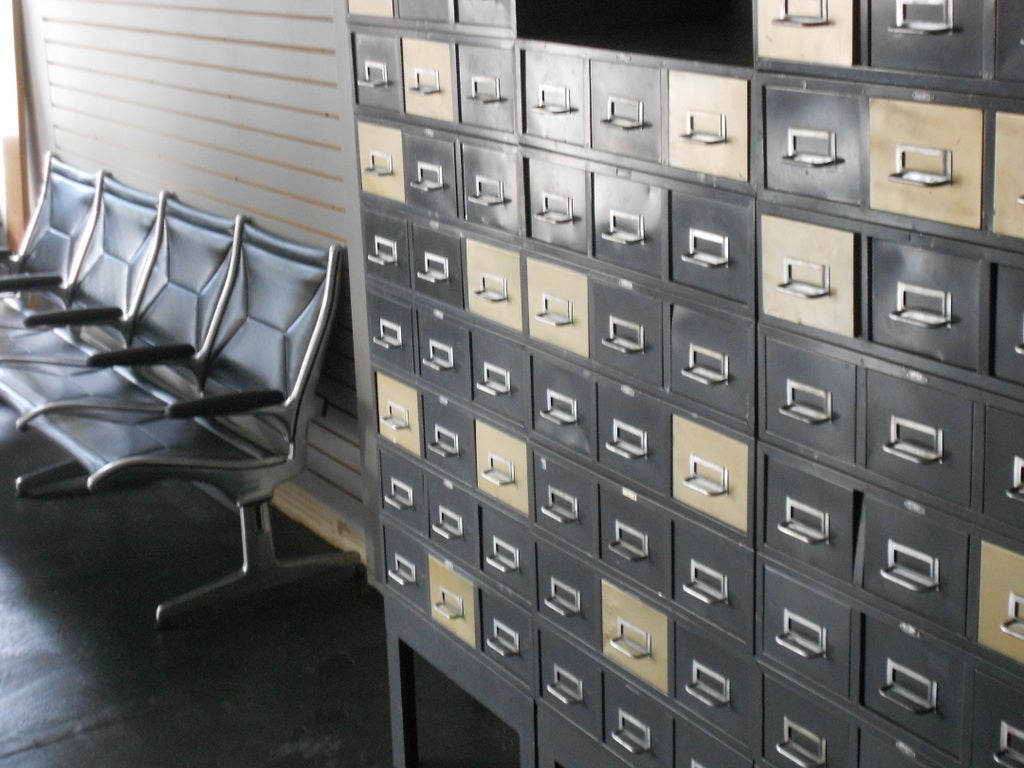 Card Cabinet With Sliding Drawers By Cole Steel at 1stDibs