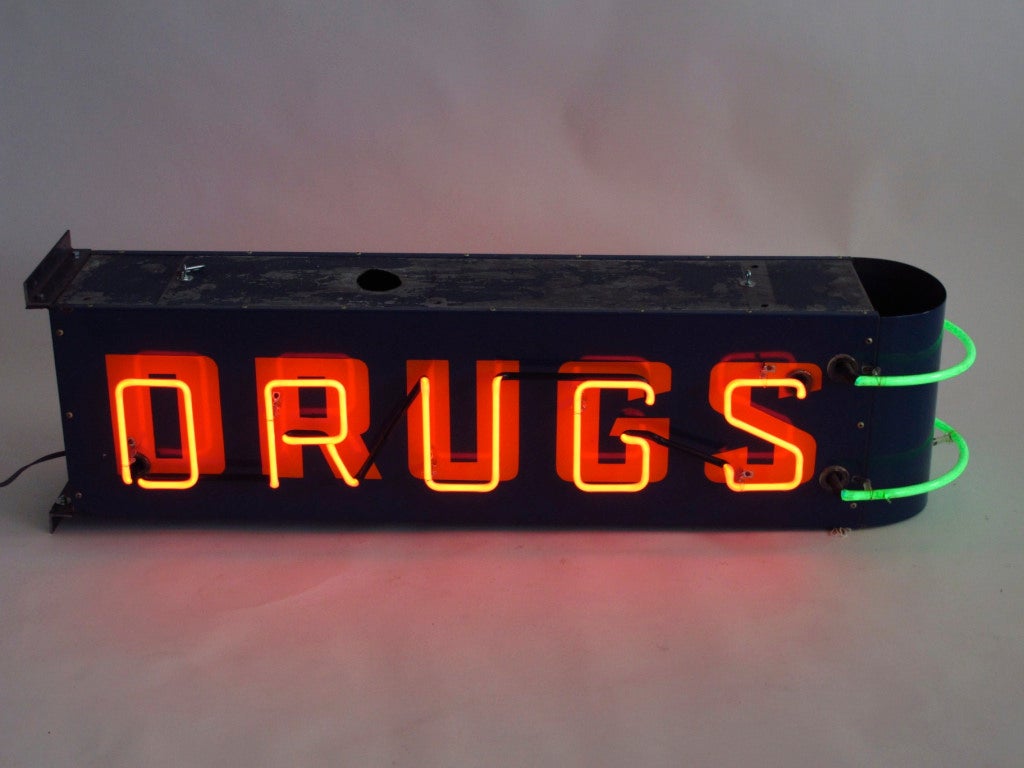 1940's Neon "Drugs" Store Sign at 1stDibs