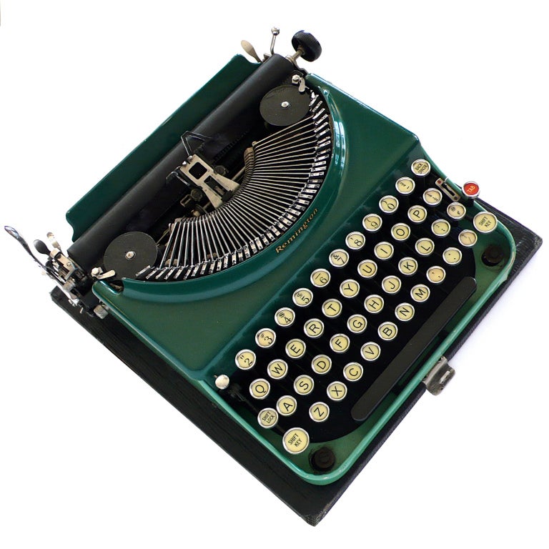 Fantastic Art Deco Original 1927 Green Remington Typewriter at 1stDibs