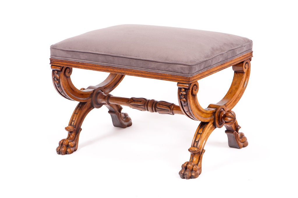 William IV Irish Oak Stool by Strahan of Dublin at 1stDibs