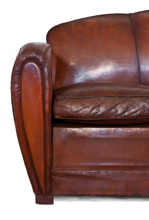 French Art Deco Lambskin Leather Sofa at 1stDibs | lambskin sofa ...