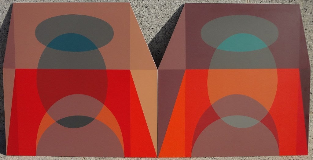 Ben Cunningham Op Art Silkscreen Diptych, 1970 at 1stDibs | ben cunningham artist