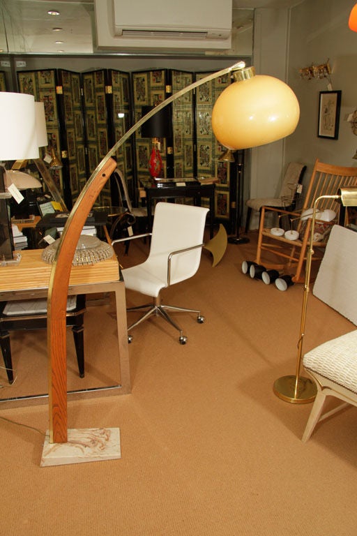 Arc Floor Lamp With Stone Base at 1stDibs | stone base floor lamp