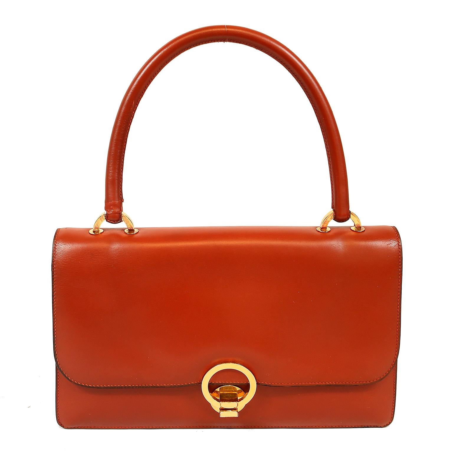 Hermès Brick Box Calf Vintage Handbag at 1stDibs