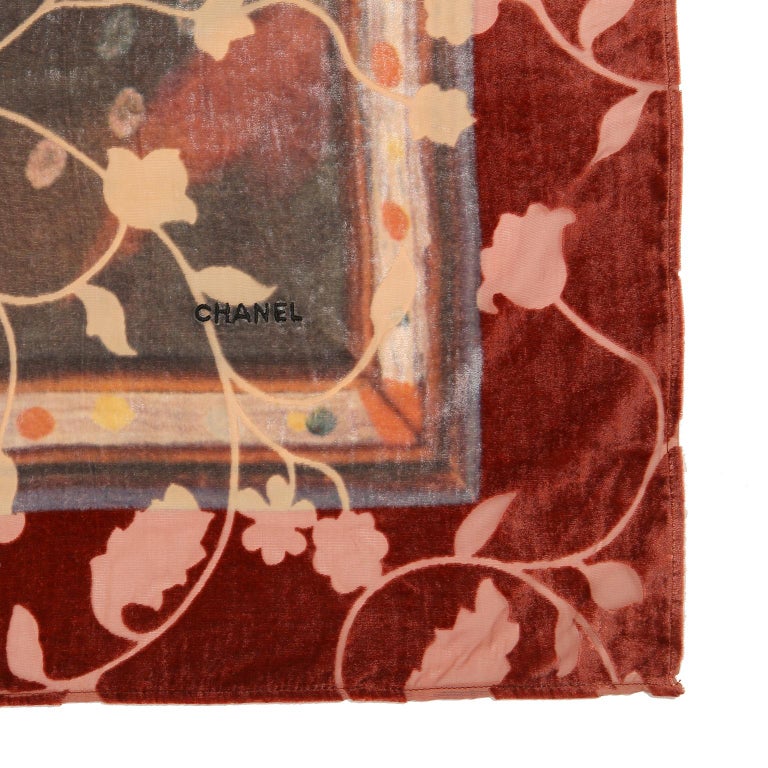 Chanel Velvet Floral Multicolor Laser Cut Scarf at 1stDibs | chanel ...