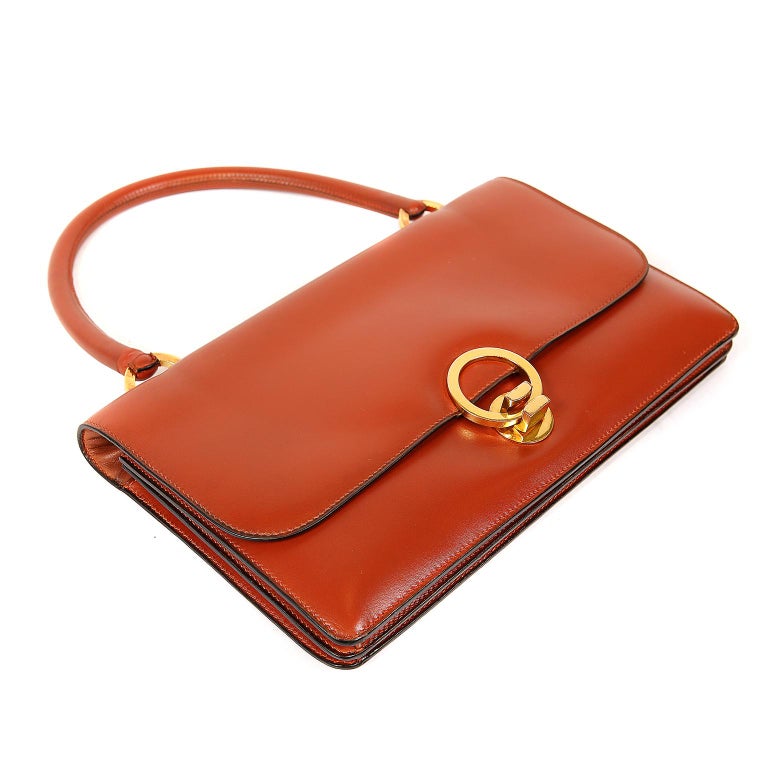 Hermès Brick Box Calf Vintage Handbag at 1stDibs