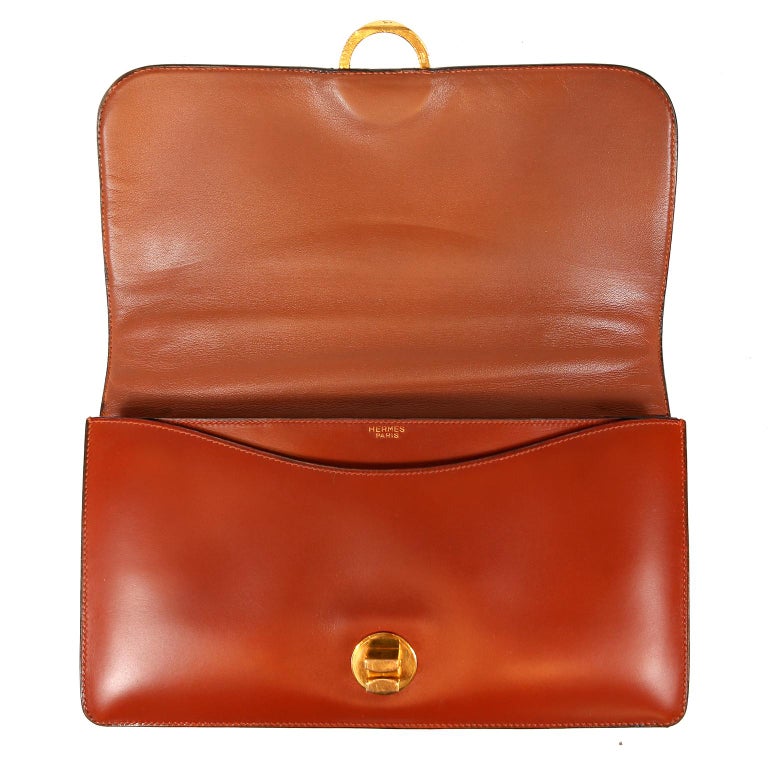 Hermès Brick Box Calf Vintage Handbag at 1stDibs