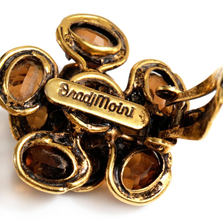 Iradj Moini Crystal Flower Clip On Earrings at 1stDibs | iradj moini ...