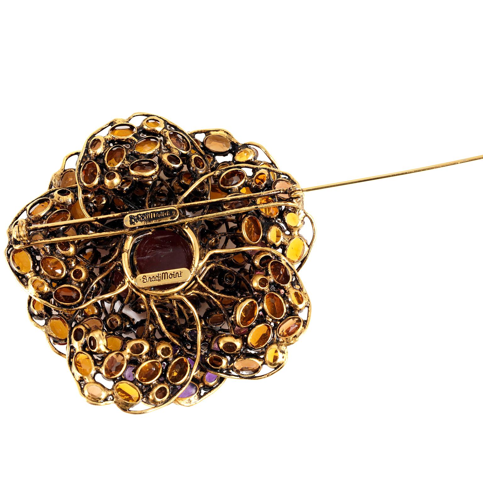 Iradj Moini Crystal Flower Large Brooch at 1stDibs