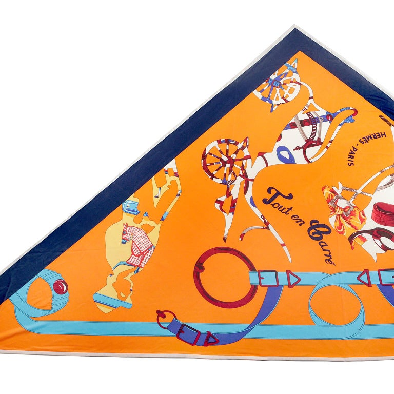 Hermès Tout En Carre Orange Silk Triangle Scarf at 1stDibs | hermes ...