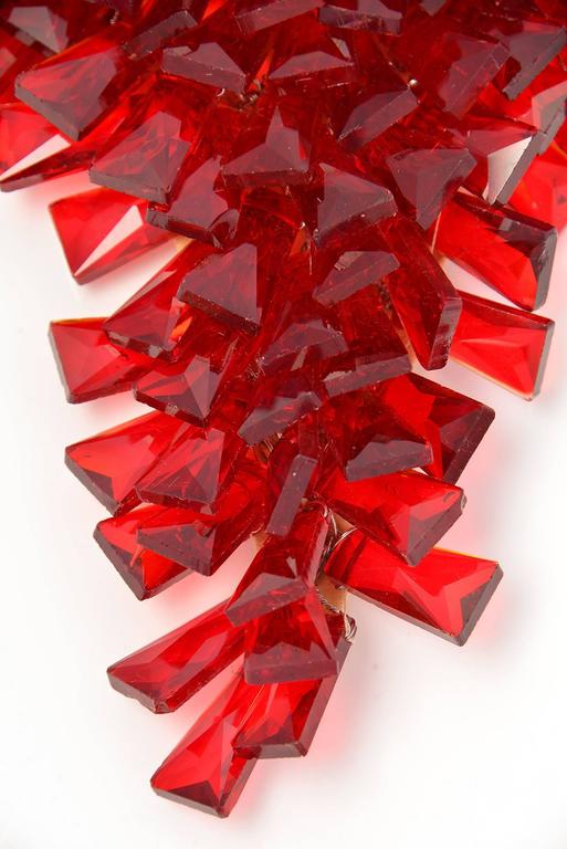 Vilaiwan Ruby Red Crystal Glass Faceted Necklace at 1stDibs