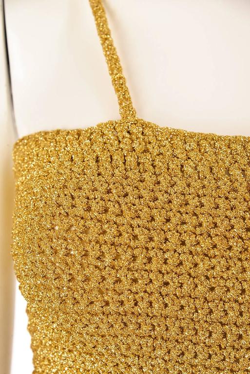 Vintage Gold Knit Metallic Crop Top at 1stDibs