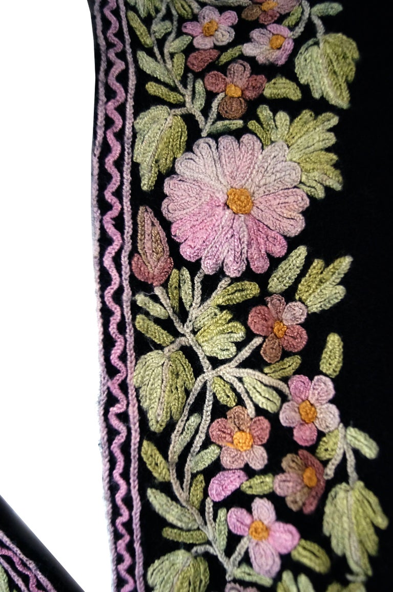 Vintage Kashmiri Crewel Embroidered Wool Coat at 1stDibs | embroidered ...