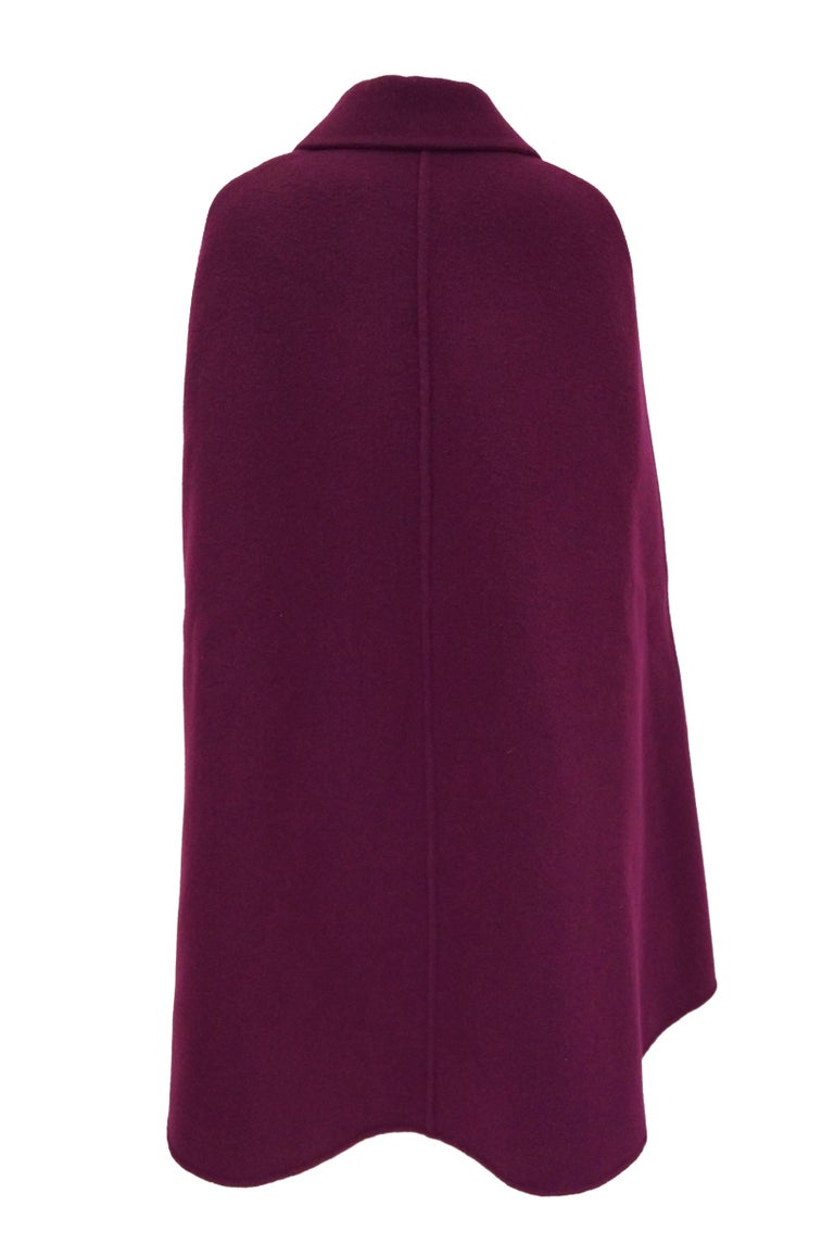 Christian Dior Marc Bohan Violet Wool Cape With Croquis and Photo, 1971 ...