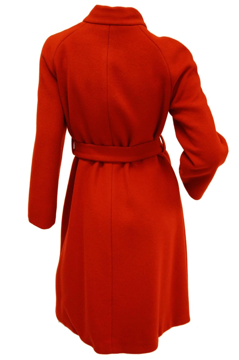 1960s Rodrigues Poppy Red Wool Mod Coat For Sale at 1stDibs