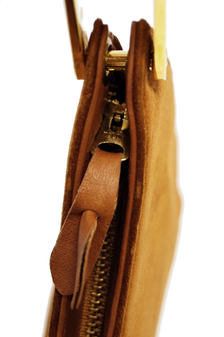 1970s Susan Gail Amber Suede Shoulder Bag with Original Tags at 1stDibs