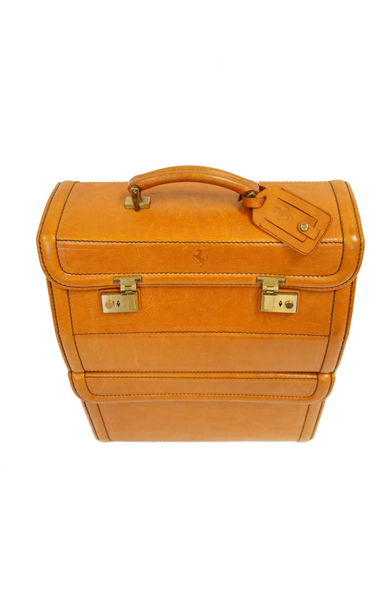 Rare 1990s Schedoni for Ferrari 348 355 Tan Italian Leather Console ...