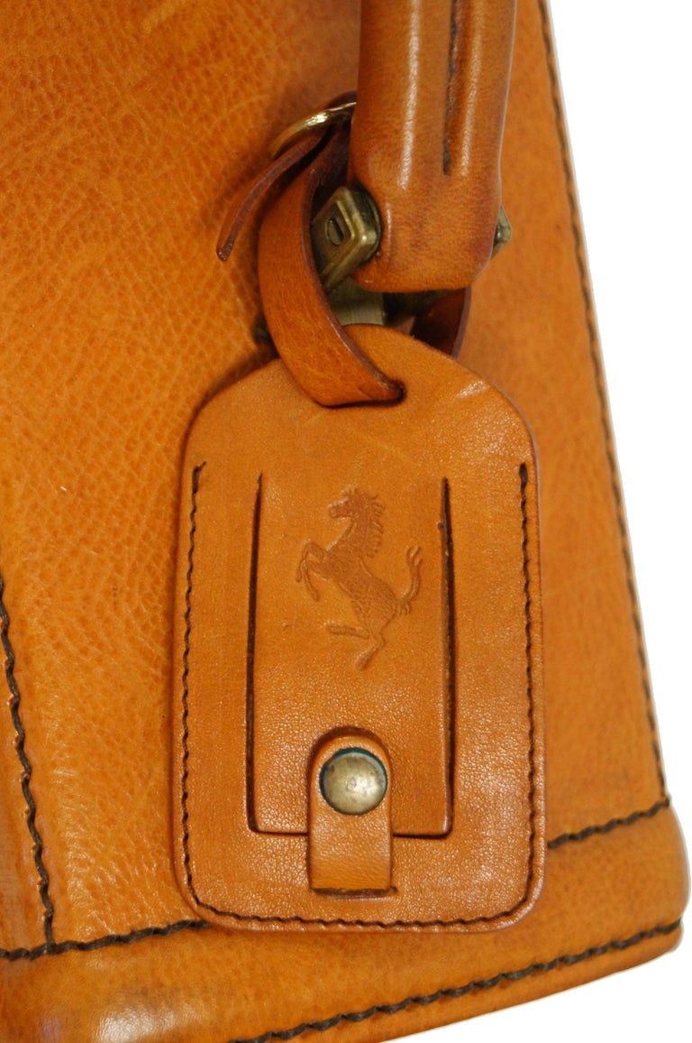 Rare 1990s Schedoni for Ferrari 348 355 Tan Italian Leather Console ...
