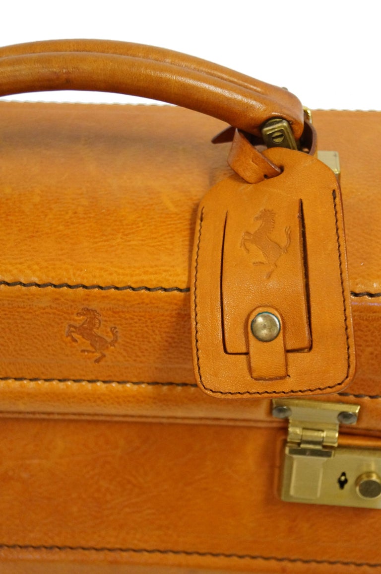 Rare 1990s Schedoni for Ferrari 348 355 Tan Italian Leather Console ...