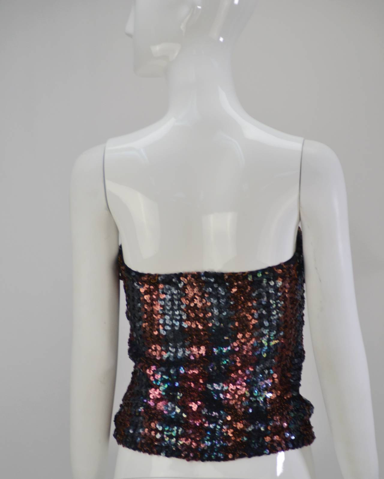 1970s Biba Sequined Tube Top at 1stDibs