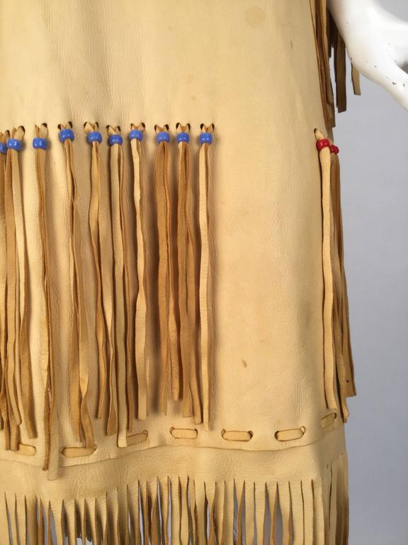 1970s Native American Style Leather Handmade/painted Fringe Dress at ...