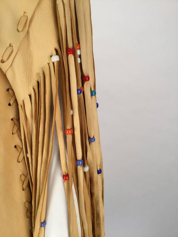 1970s Native American Style Leather Handmade/painted Fringe Dress at ...