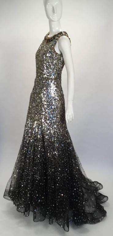 Oscar de la Renta Sequined Constellation Evening Gown at 1stDibs ...