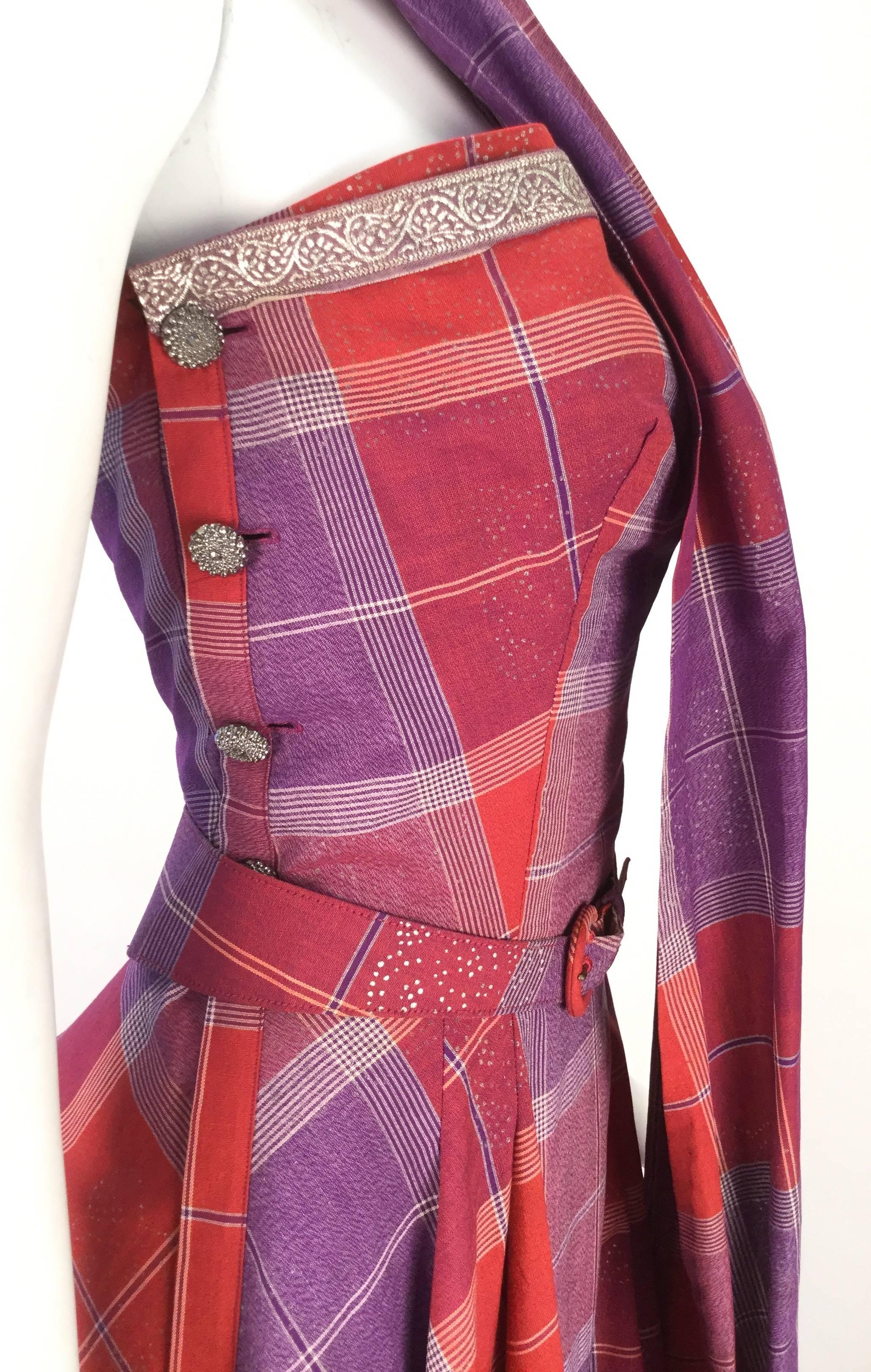 1940s Tina Leser Cotton Madras Dress With Sash For Sale at 1stDibs ...