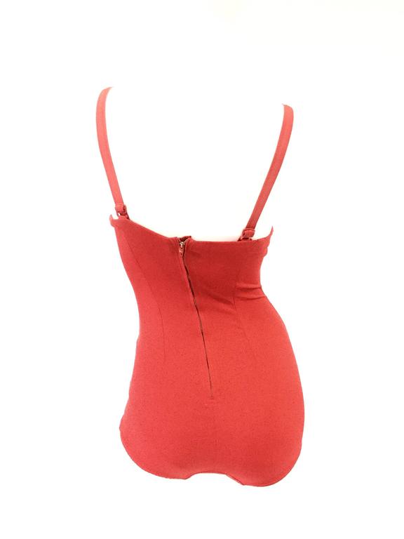 1950s Jantzen Red Sweetheart Stitch Swimsuit For Sale at 1stDibs