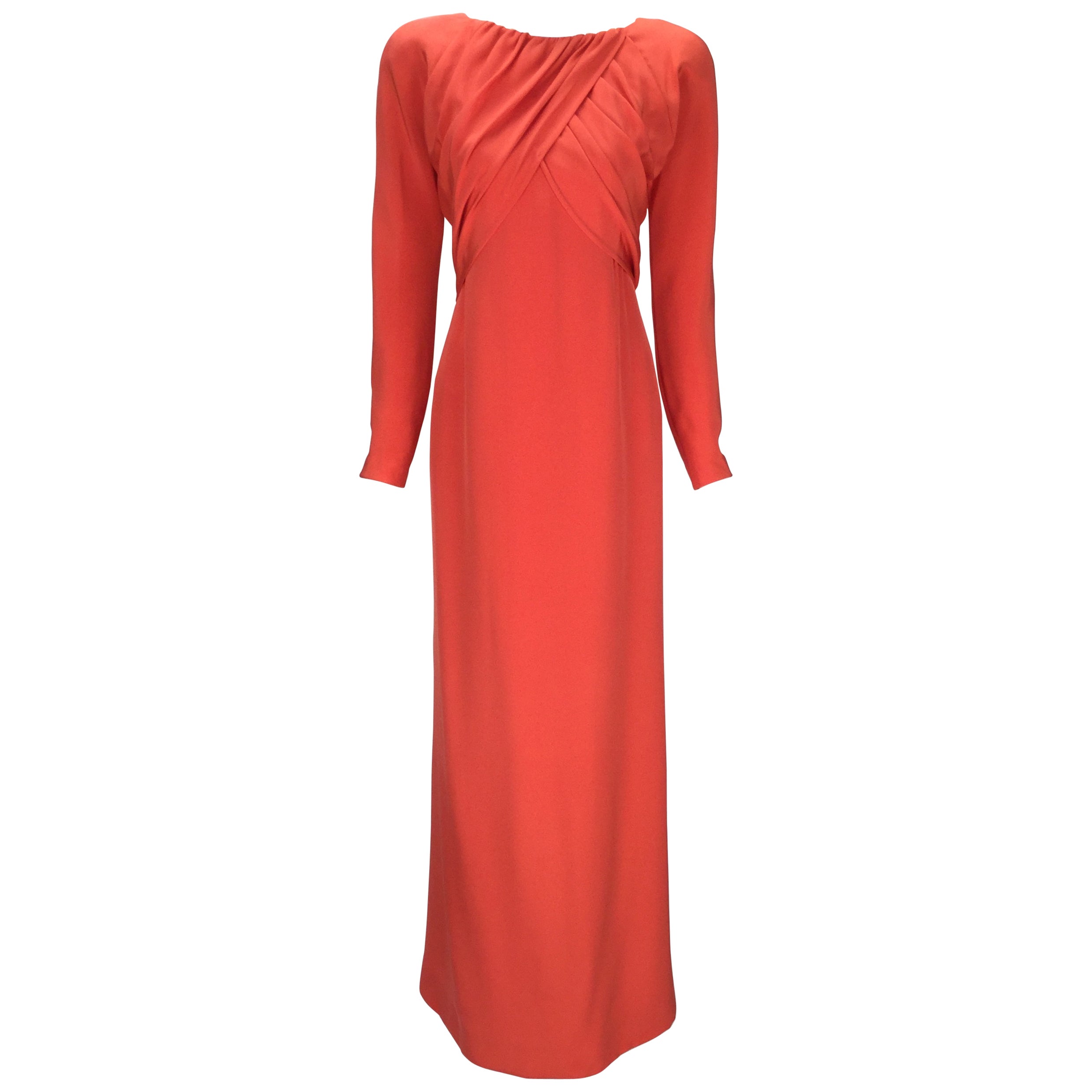 Halston for Formfit Rogers 1970s One Shoulder Red Grecian Maxi Gown at ...