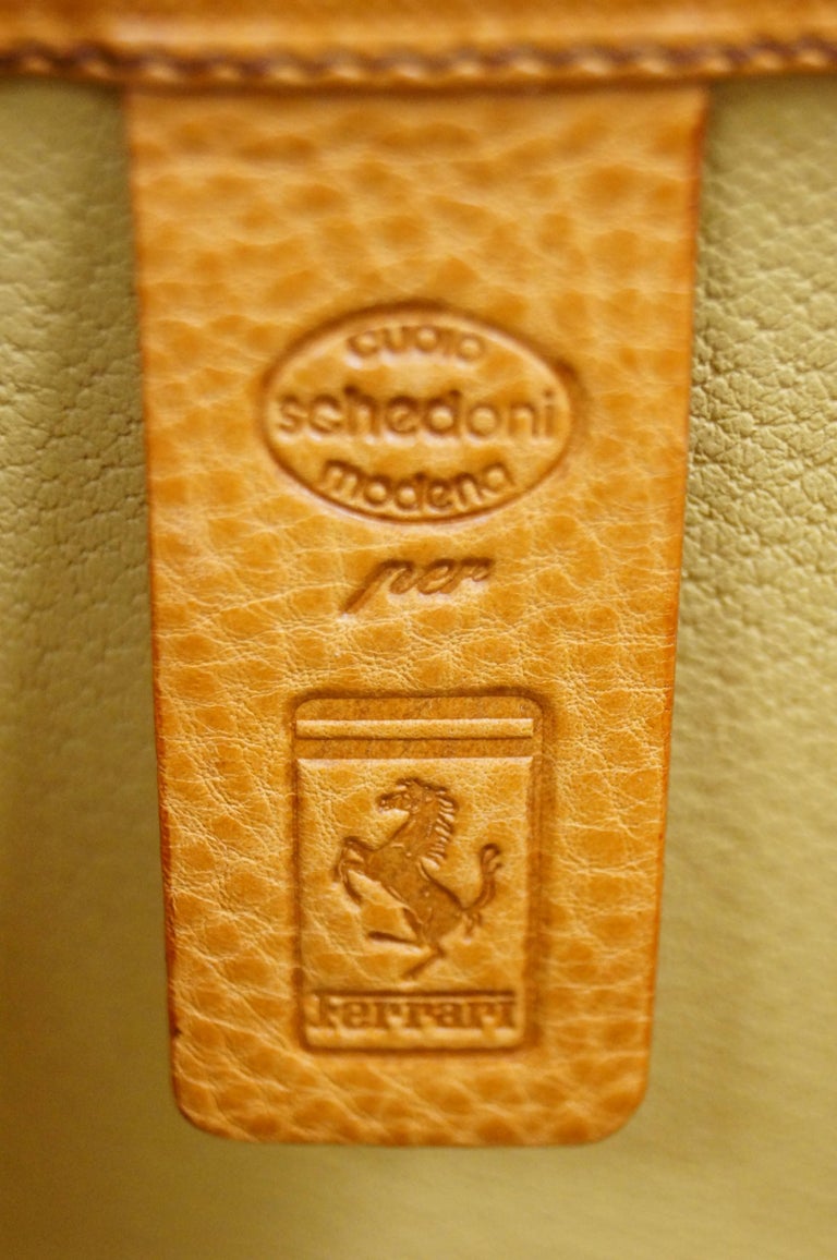 Rare 1990s Schedoni for Ferrari 348 355 Tan Italian Leather Console ...