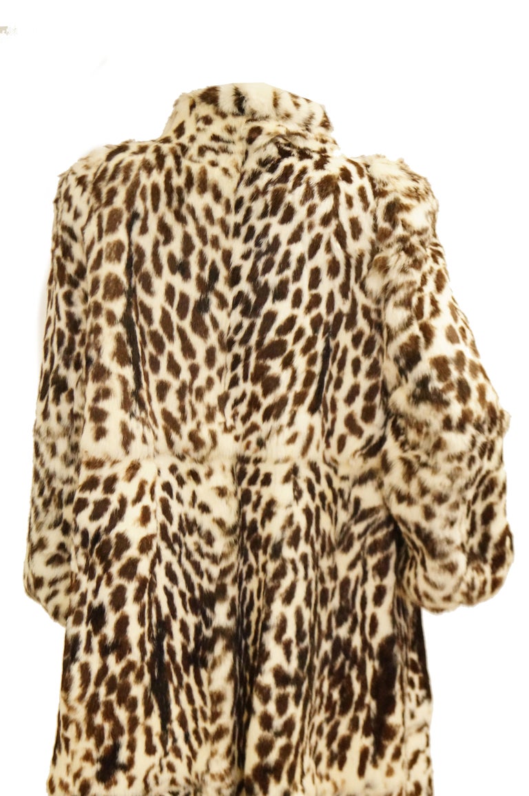 1980s Supple Brazilian Leopard Print Rabbit Fur Coat by Polo Norte at ...