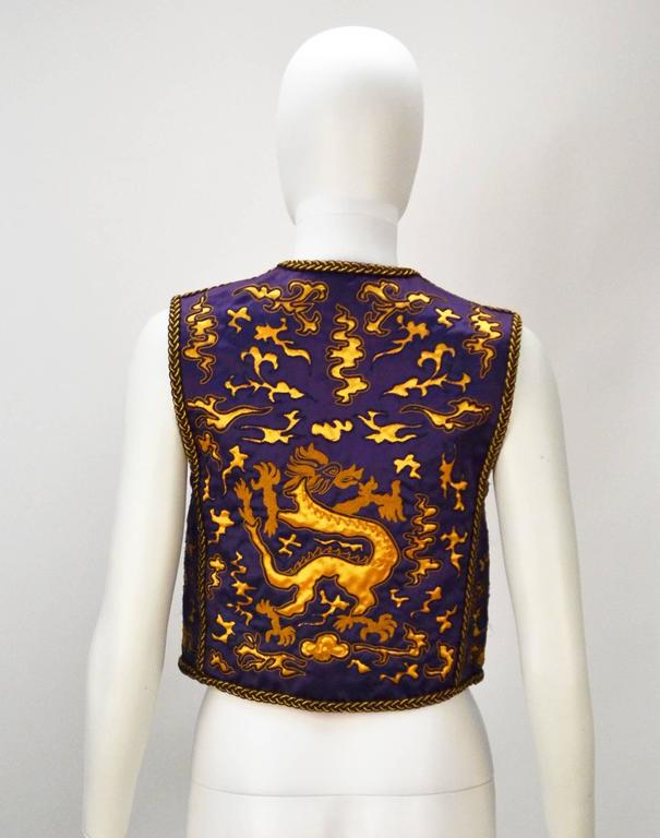 Yves Saint Laurent Rive Gauche Dragon Print Vest, 1960s For Sale at ...