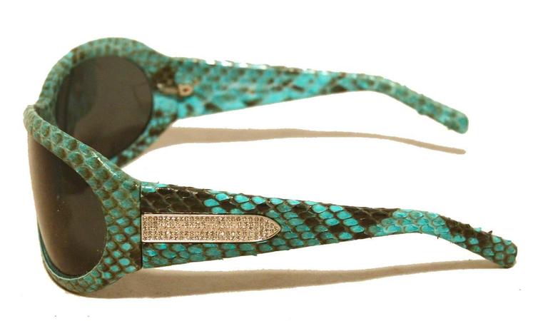 Techno Marine Blue Snakeskin Sunglasses For Sale at 1stDibs