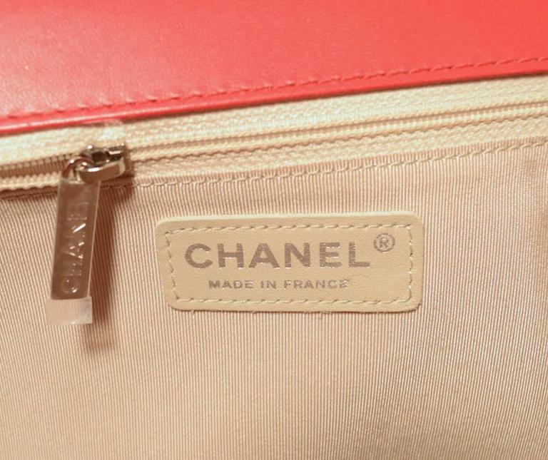 Chanel Cherry Red Perforated Leather Classic Flap Boy Bag For Sale at ...