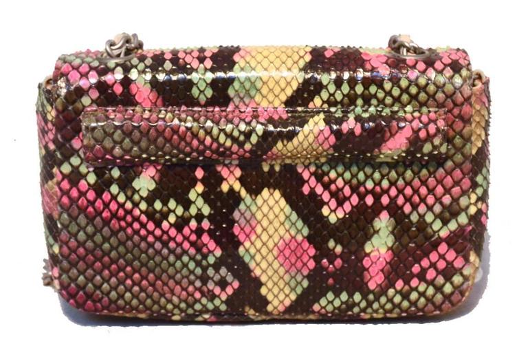 Chanel Multicolor Python Snakeskin Mini Classic Flap Shoulder Bag For ...