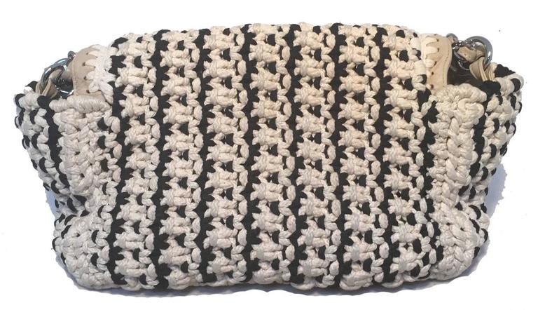 Chanel Limited Edition Black and White Woven Rope Classic Flap Shoulder ...