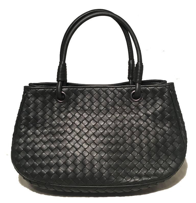 Bottega Veneta Woven Black Leather Handbag For Sale at 1stDibs
