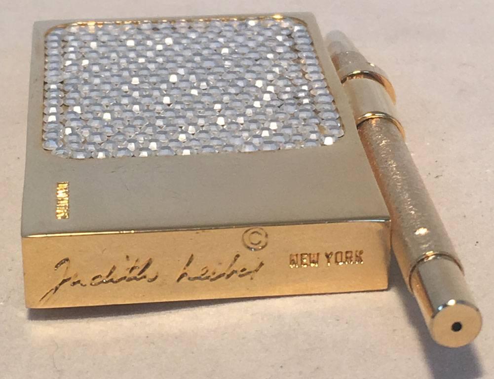 Judith Leiber Vintage Gold and Swarovski Crystal Mini Notepad For Sale ...
