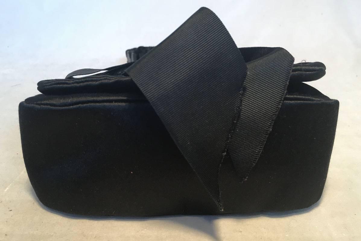 Yves Saint Laurent YSL Black Silk Satin Ribbon Bow Evening Bag For Sale ...