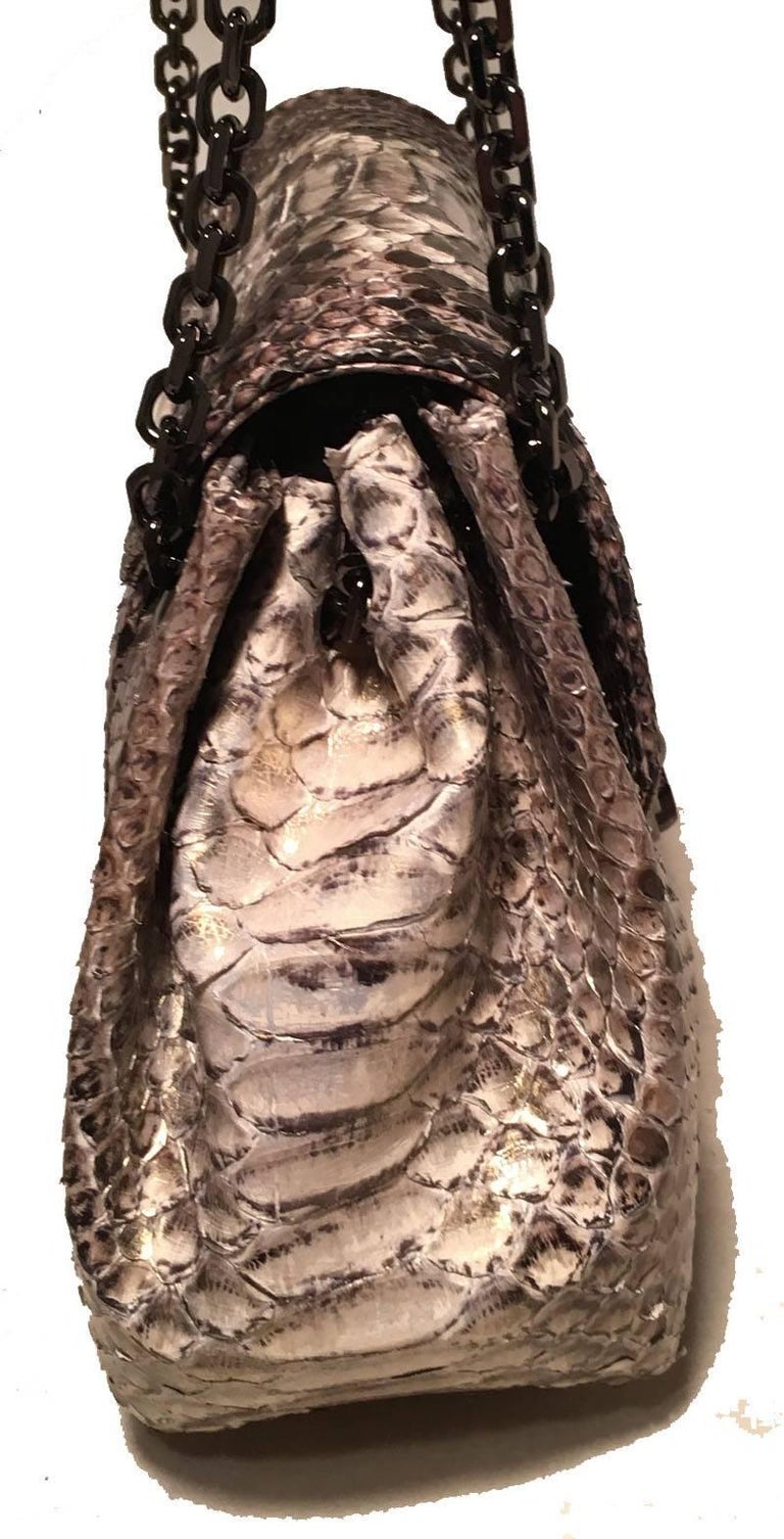 Judith Leiber Natural Grey Python Snakeskin Shoulder Bag For Sale at ...