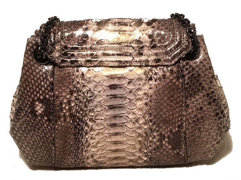 Judith Leiber Natural Grey Python Snakeskin Shoulder Bag For Sale at ...