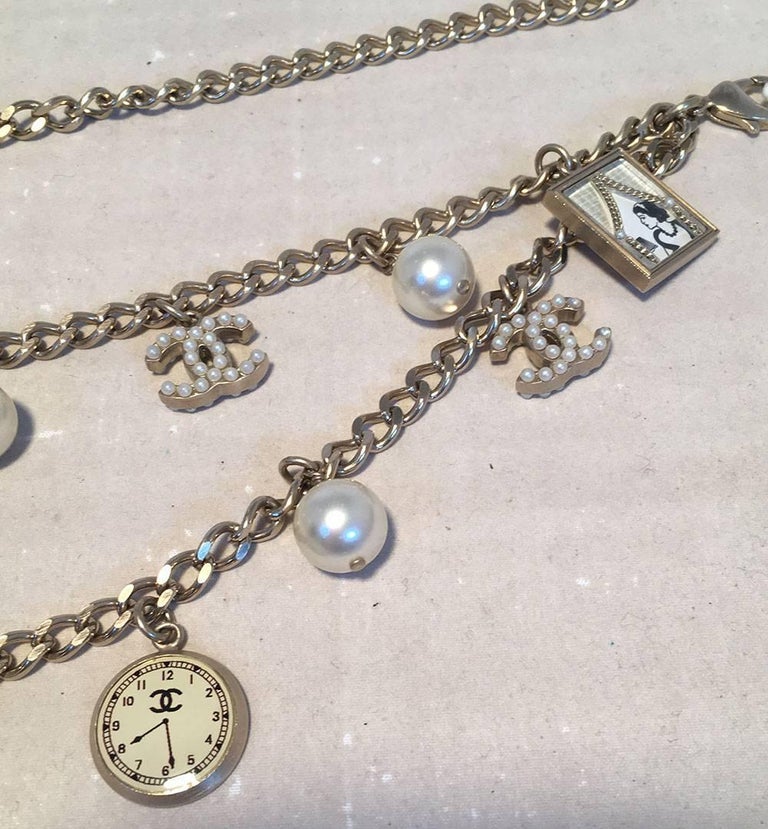 Chanel Silver Chain Multi Strand Charm Belt Necklace-RARE at 1stdibs