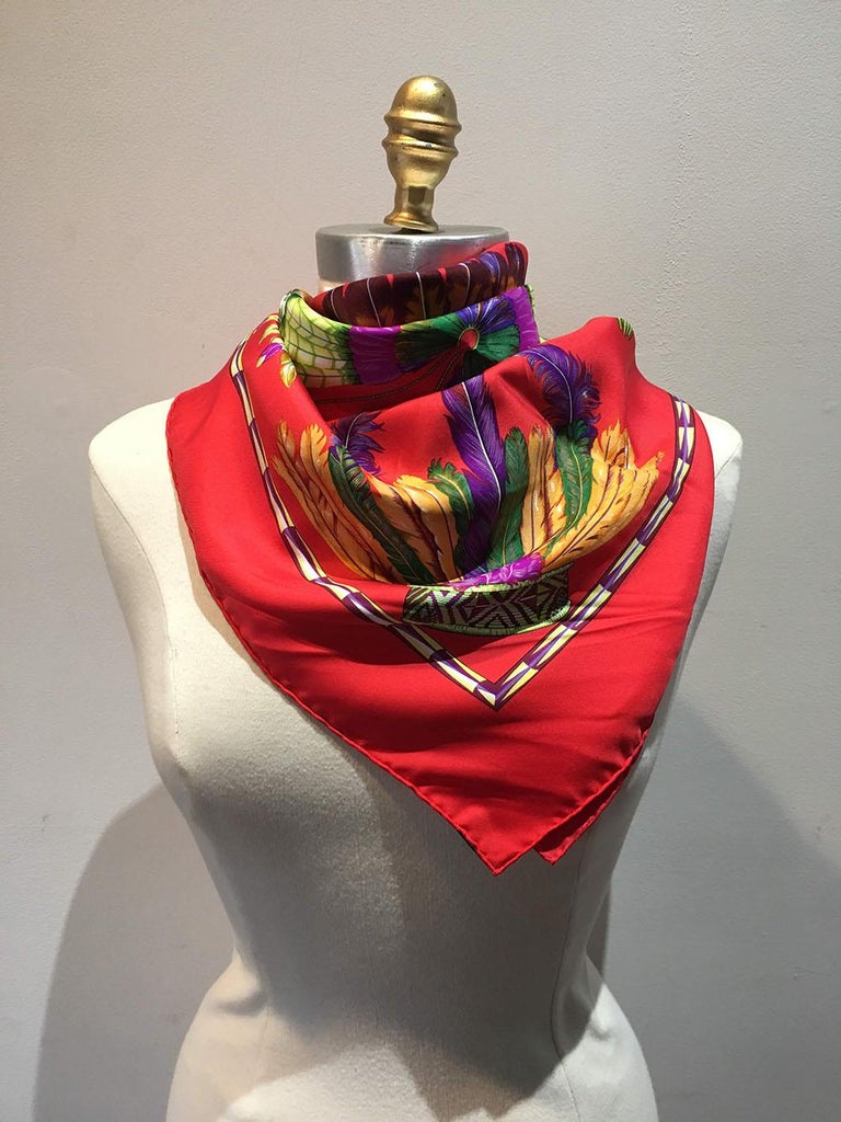 Hermes Vintage Brazil Silk Scarf in Red at 1stDibs | hermes brazil scarf
