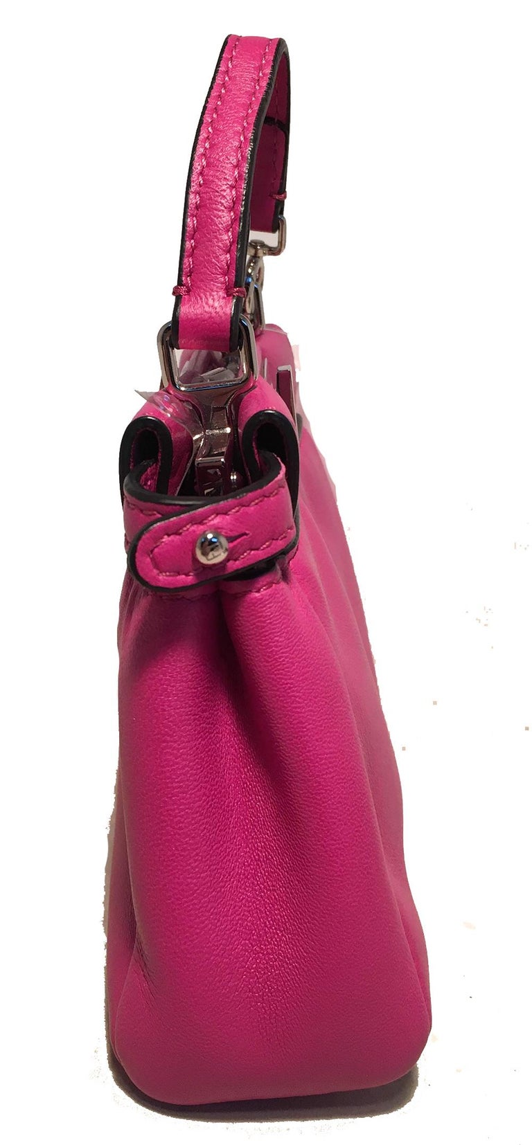 Fendi Micro Mini Fuchsia Pink Peekaboo Bag with Shoulder Strap For Sale ...