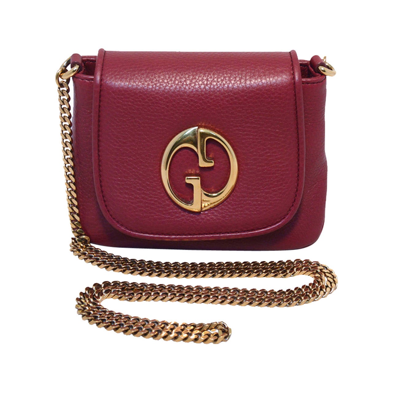 Gucci Maroon Plum Leather and Gold Crossbody Shoulder Bag at 1stDibs ...