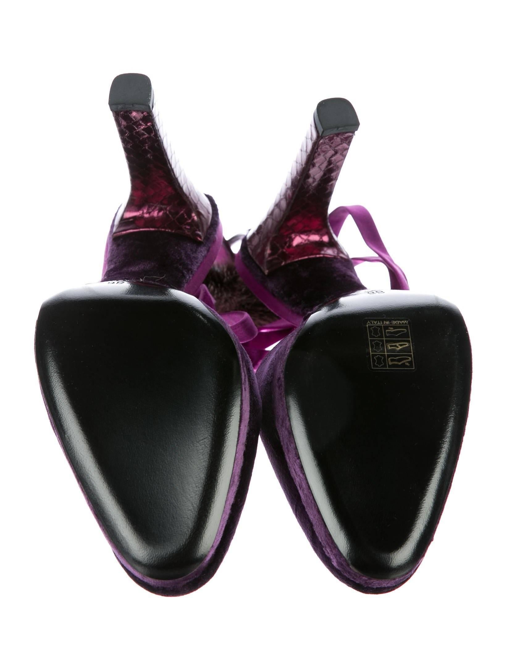 New Tom Ford For Gucci Mink Python Velvet Satin Final Collection Heels ...