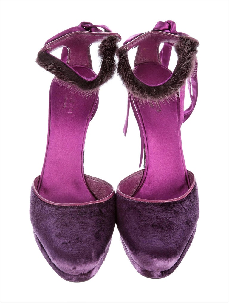 New Tom Ford For Gucci Mink Python Velvet 2004 Final Collection Heels ...