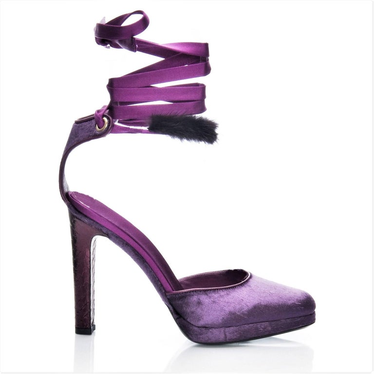 New Tom Ford For Gucci Farewell Collection Mink Python Velvet Heels Sz 7 At 1stdibs Tom Ford